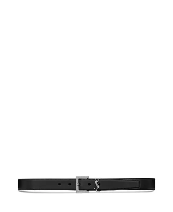 Saint Laurent Cassandre Belt With Square Buckle - Black