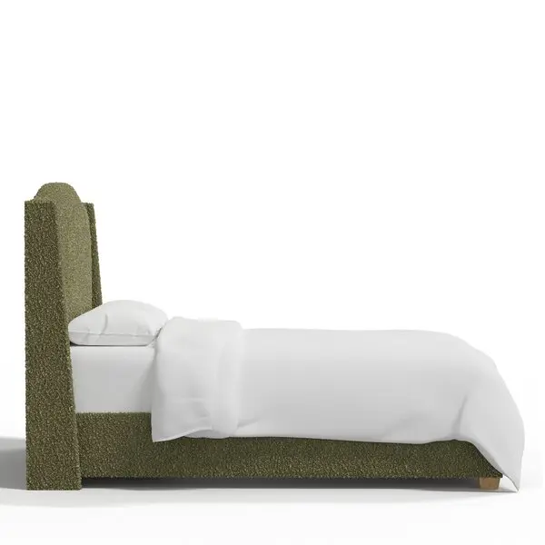 SKYLINE FURNITURE Sparrow & Wren Amalia Bed In Plush Boucle, Queen - Grass