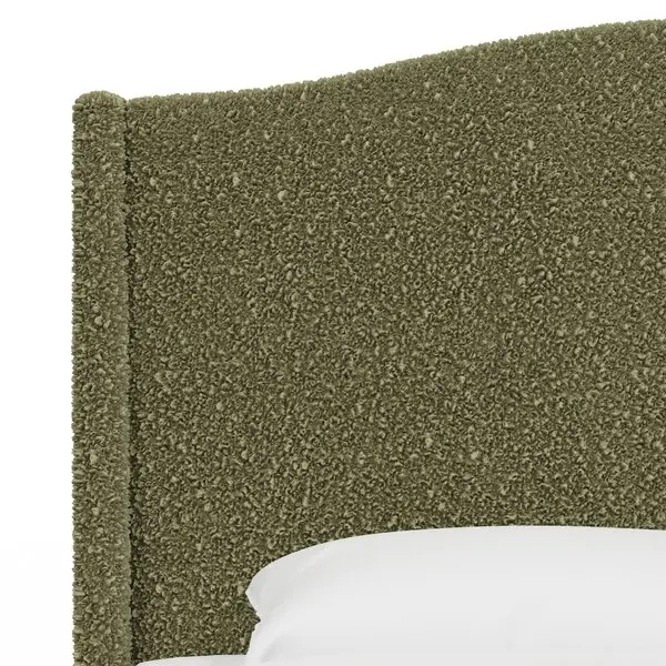 SKYLINE FURNITURE Sparrow & Wren Amalia Bed In Plush Boucle, Queen - Grass