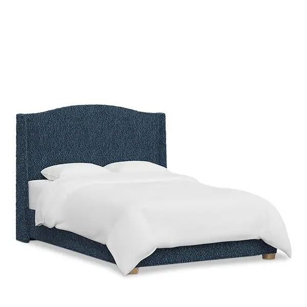 SKYLINE FURNITURE Sparrow & Wren Amalia Bed In Plush Boucle, Queen - Navy