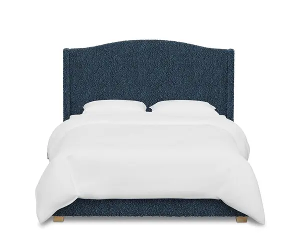 SKYLINE FURNITURE Sparrow & Wren Amalia Bed In Plush Boucle, Queen - Navy