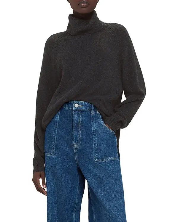 Whistles Cashmere Turtleneck Sweater - Dark Gray