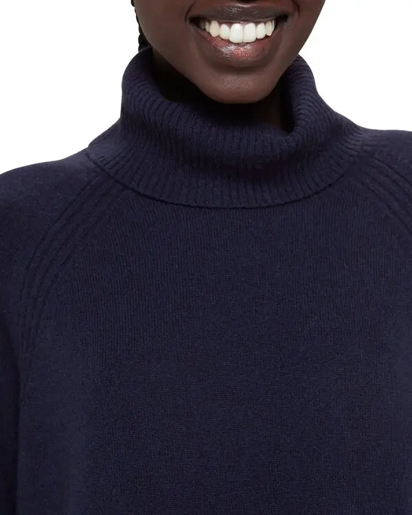 Whistles Cashmere Turtleneck Sweater - Navy
