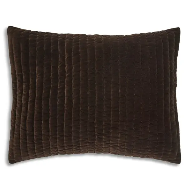 JOHN ROBSHAW Velvet Quilted King Sham - Coffee