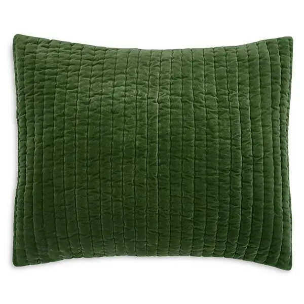 JOHN ROBSHAW Velvet Quilted King Sham - Moss