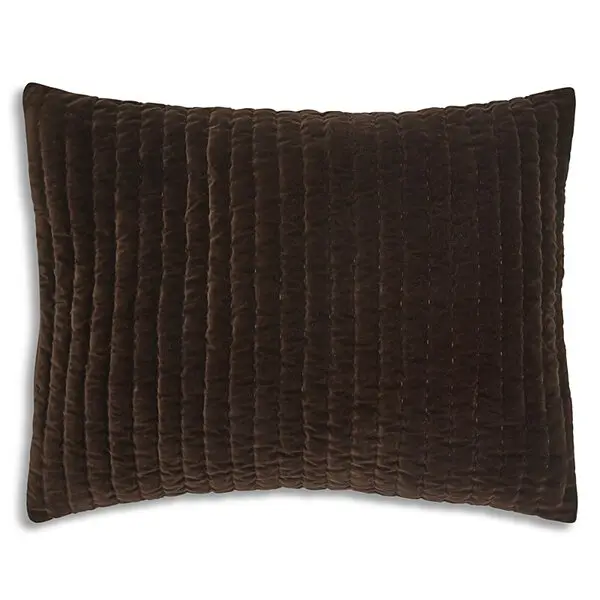 JOHN ROBSHAW Velvet Quilted Standard Sham - Coffee