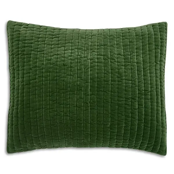 JOHN ROBSHAW Velvet Quilted Standard Sham - Moss