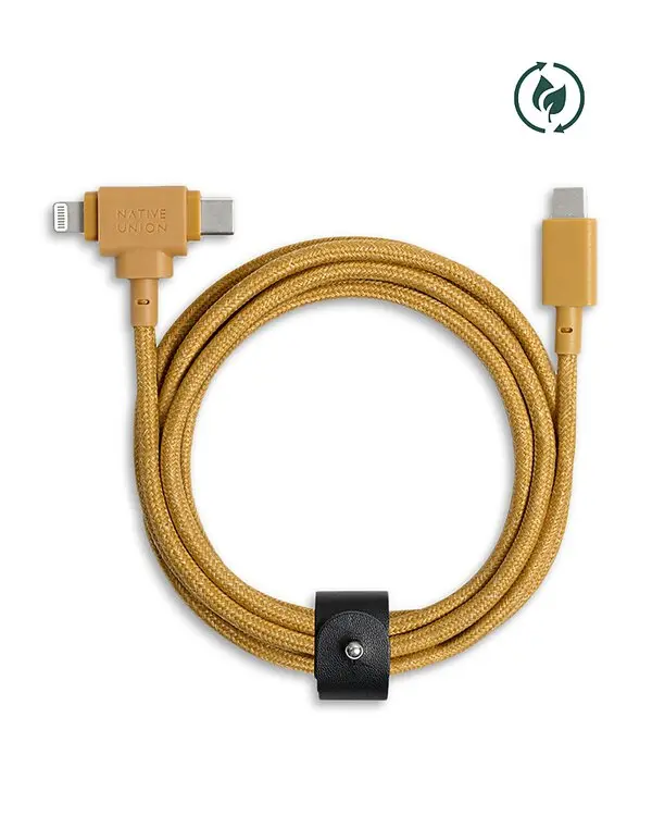 14TH & UNION Belt Cable Duo Usb-c To Usb-c Lightning - Kraft