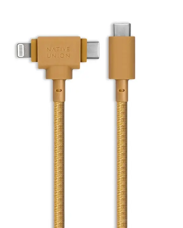 14TH & UNION Belt Cable Duo Usb-c To Usb-c Lightning - Kraft
