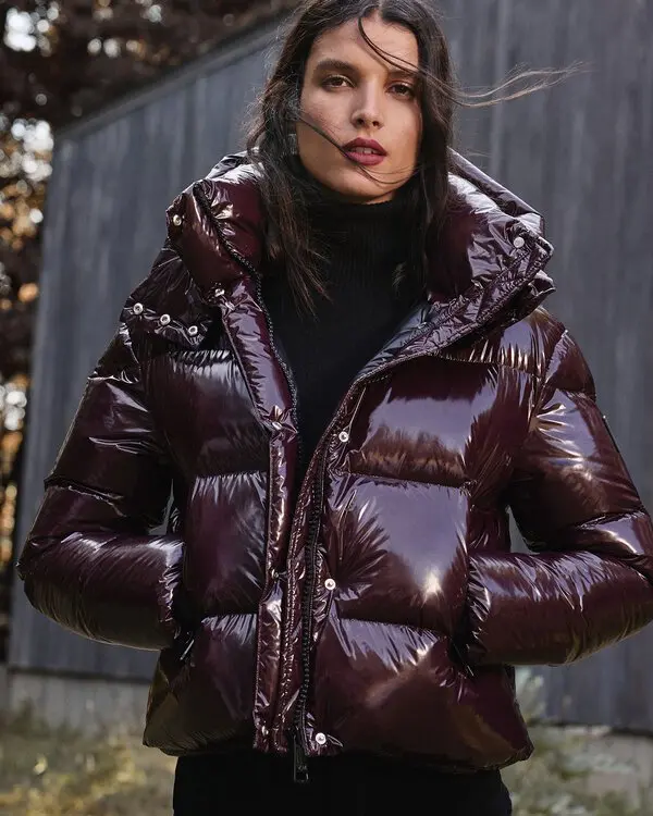 Sam. Jordy Hooded Puffer Coat - Merlot