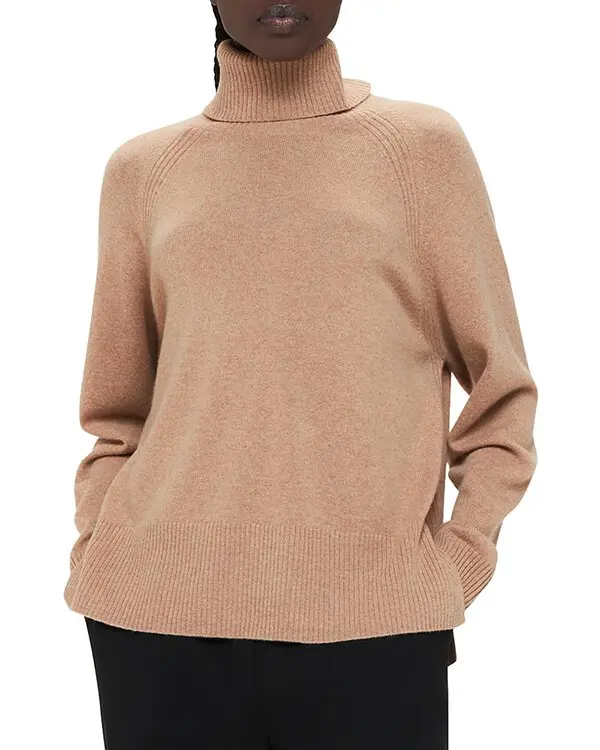 Whistles Cashmere Turtleneck Sweater - Camel