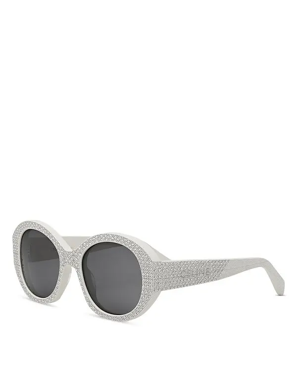 Celine Bold 3 Dots Round Sunglasses, 53mm - Silver/Gray  display picture 2