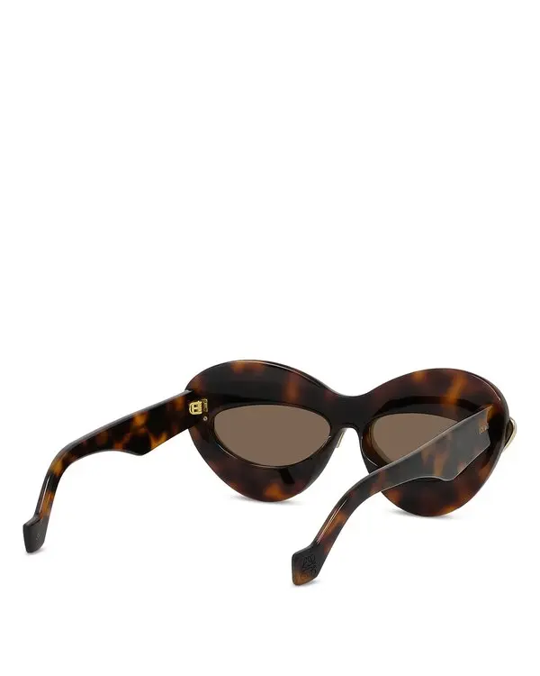 Loewe Double Frame Cat Eye Sunglasses - Dark Havana/brown Solid