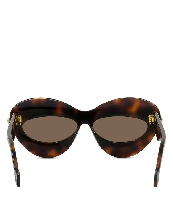 Loewe Double Frame Cat Eye Sunglasses - Dark Havana/brown Solid