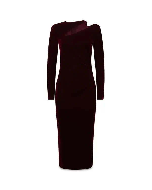 Reiss Macey Long Sleeve Bodycon Dress In Berry - 42% Off | Editorialist