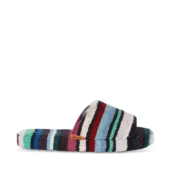 Missoni Chandler Metallic Stripe Slippers - Blue Multi