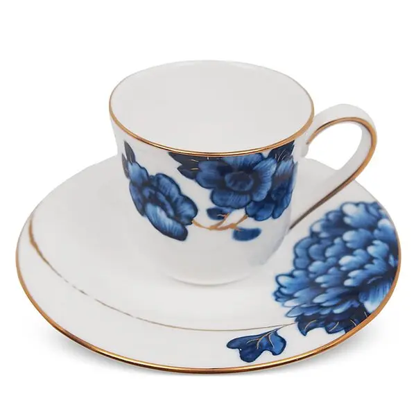 Prouna Emperor Flower Espresso Cup & Saucer - Blue