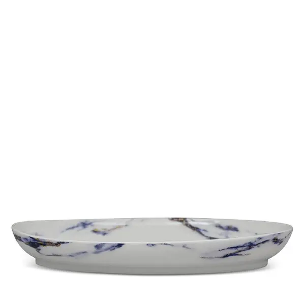 Prouna Marble Azure 16 Deep Oval Platter - Blue