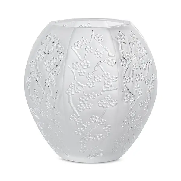 Lalique Sakura Vase, Small - Clear