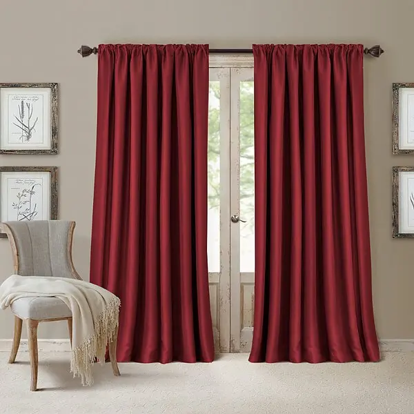 ELRENE HOME FASHIONS All Seasons Blackout Curtain Panel, 52 X 84 - Rouge