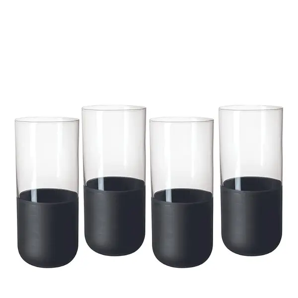 VILLEROY & BOCH Manufactire Rock Highball, Set Of 4 - Black/clear