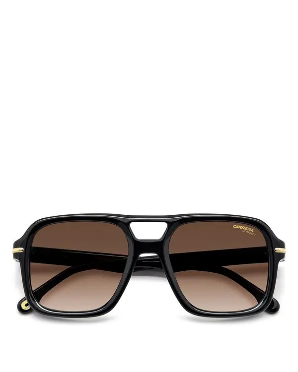 Carrera Eyewear Square Aviator Sunglasses - Black/brown Gradient