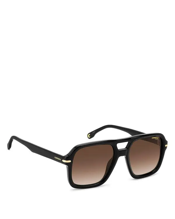 Carrera Eyewear Square Aviator Sunglasses - Black/brown Gradient
