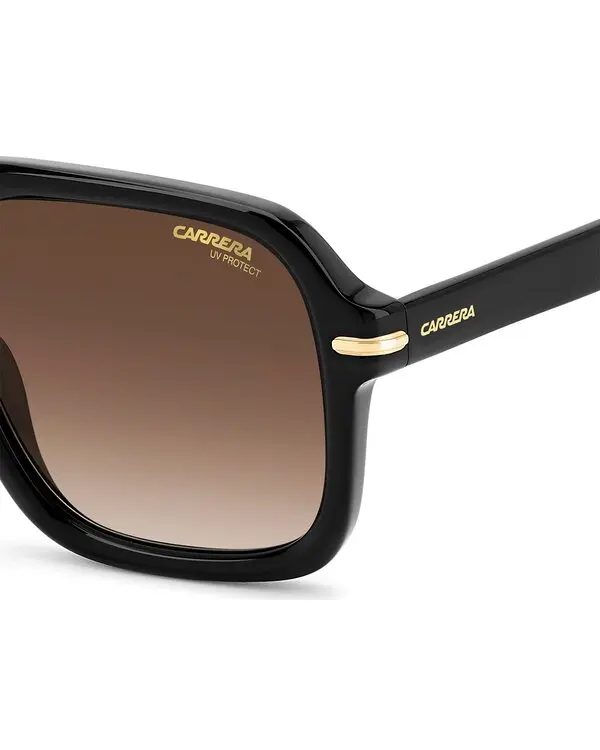 Carrera Eyewear Square Aviator Sunglasses - Black/brown Gradient