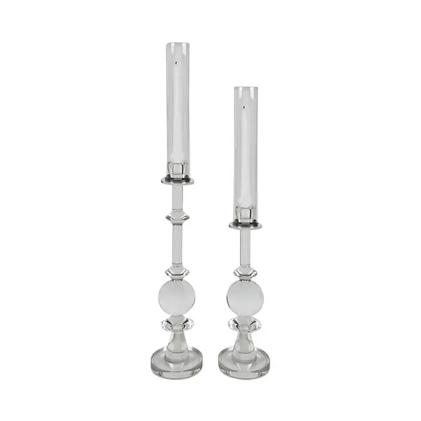 TIZO Medium Crystal Ball & Shade Candleholder - Clear