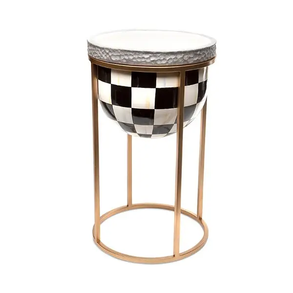 MACKENZIE-CHILDS Courtly Check Plant Stand, Short - Multi