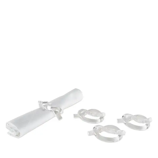 TIZO Lucite Napkin Rings, Set Of 4 - Silver