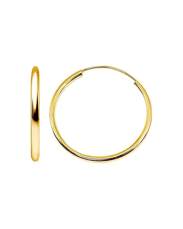 Aqua Medium Hoop Earrings - Gold