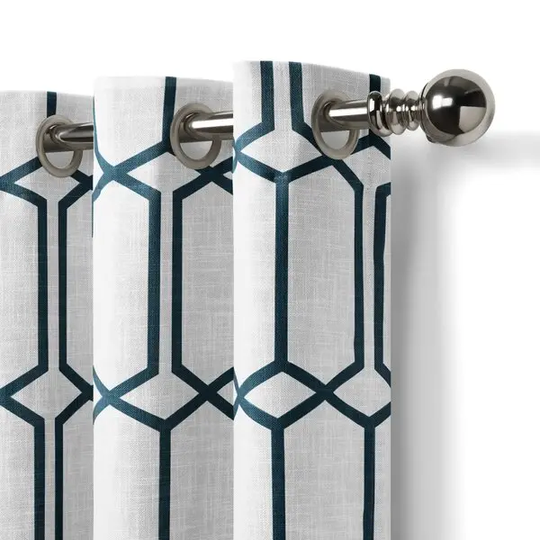 ELRENE HOME FASHIONS Kaiden Geometric Curtain Panel, 52 X 84 - Indigo