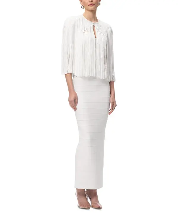 Herve Leger Fringe Cape - Alabaster