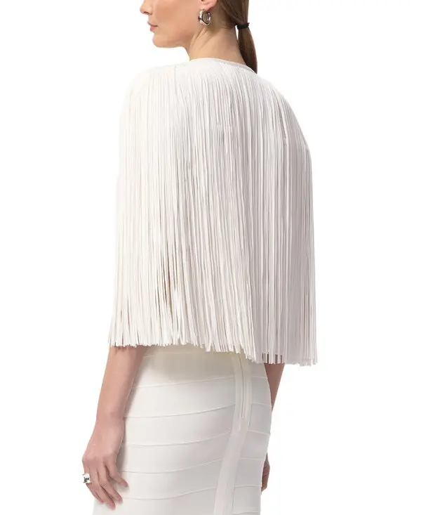 Herve Leger Fringe Cape - Alabaster