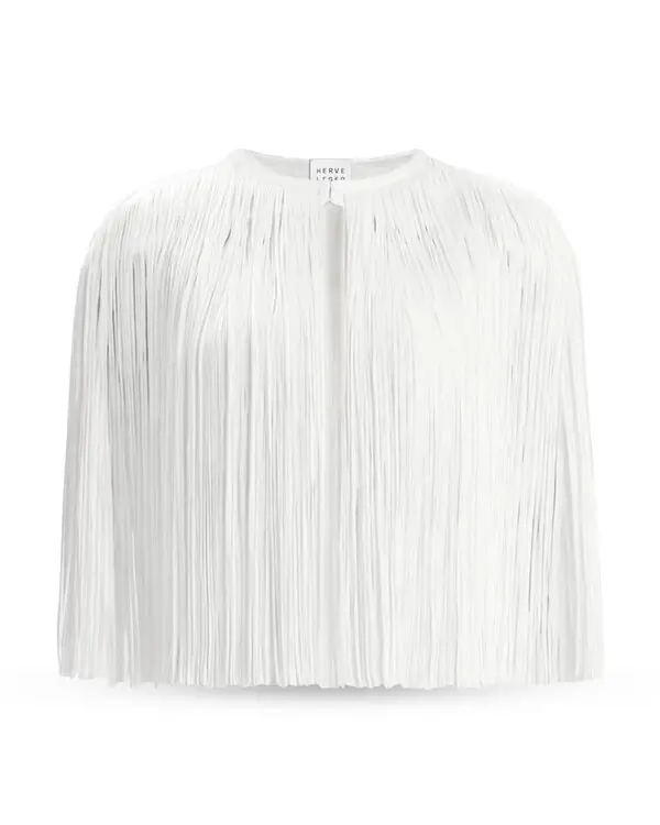 Herve Leger Fringe Cape - Alabaster