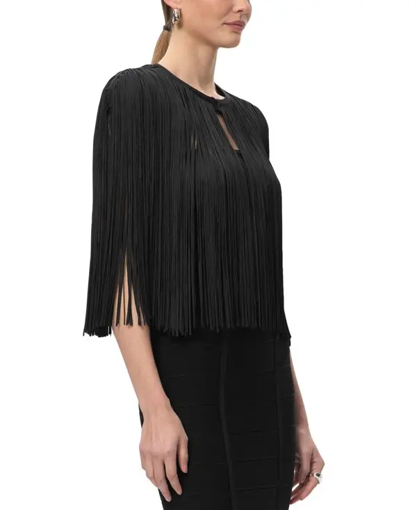 Herve Leger Fringe Cape - Black