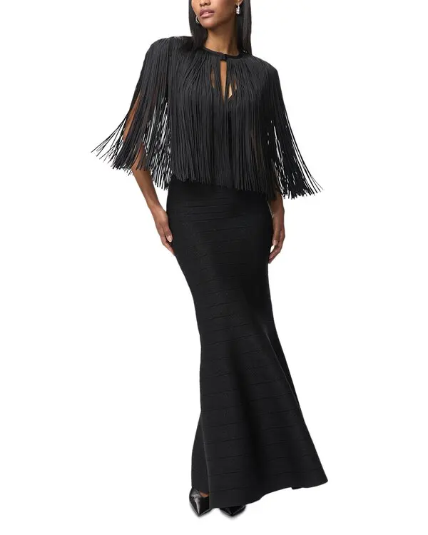 Herve Leger Fringe Cape - Black