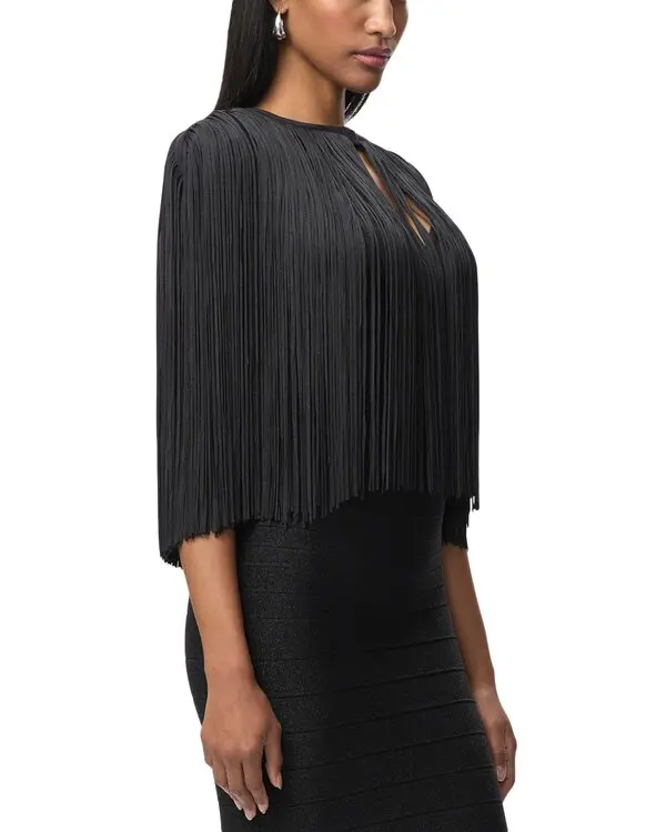 Herve Leger Fringe Cape - Black