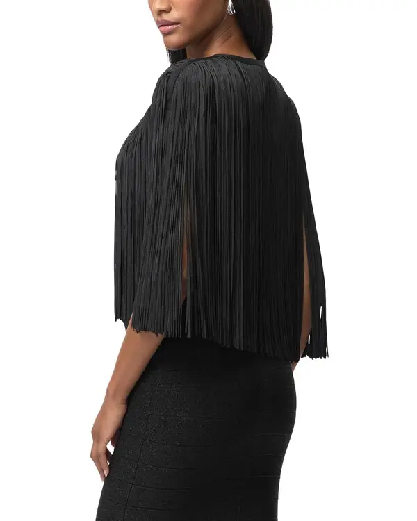 Herve Leger Fringe Cape - Black
