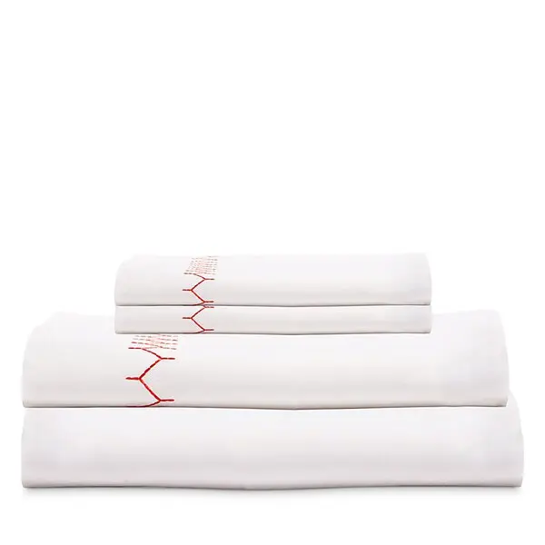 JOHN ROBSHAW Stitch Sheet Set, Queen - Coral