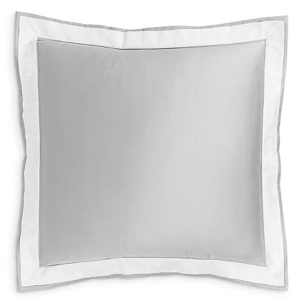 Frette Flying Sateen Euro Sham Exclusive - Grey Cliff/white