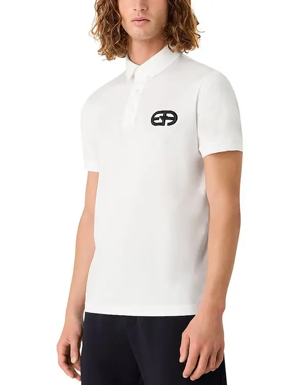 Emporio Armani Essential Ea Recreate Embroidered Logo Polo - Off White