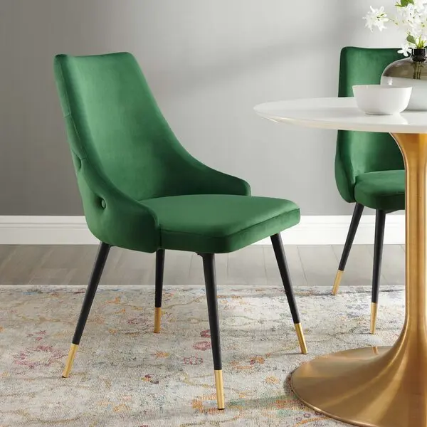 MODWAY Adorn Tufted Performance Velvet Dining Side Chair - Emerald