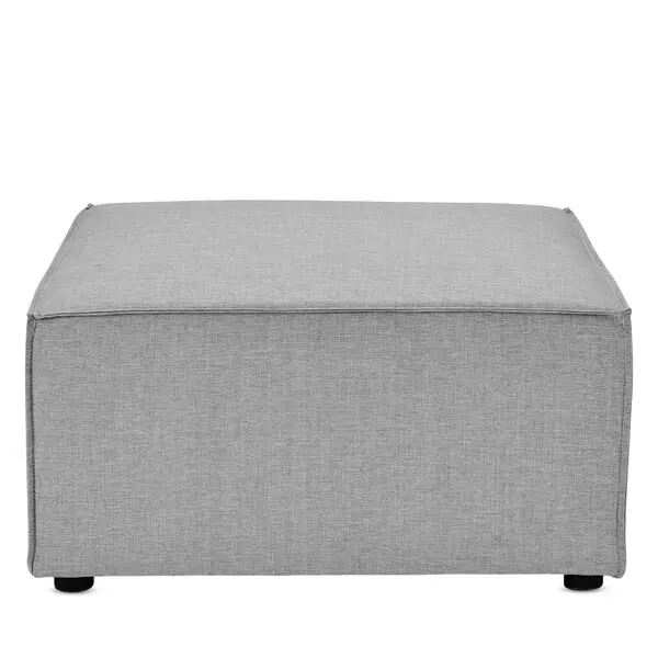 MODWAY Saybrook Outdoor Patio Upholstered Sectional Sofa Ottoman - Gray