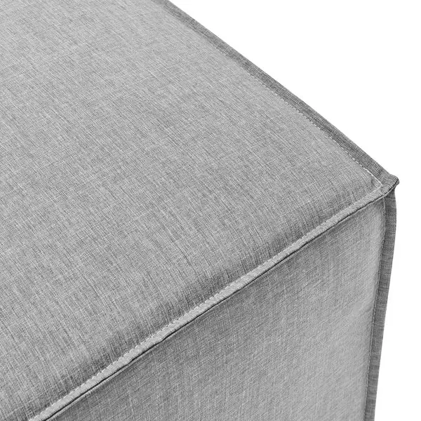 MODWAY Saybrook Outdoor Patio Upholstered Sectional Sofa Ottoman - Gray