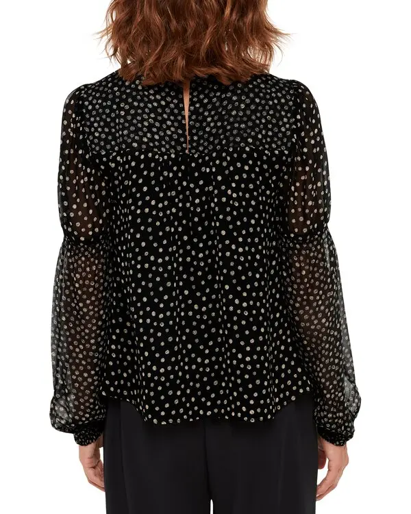 Whistles Speckled Shirred Top