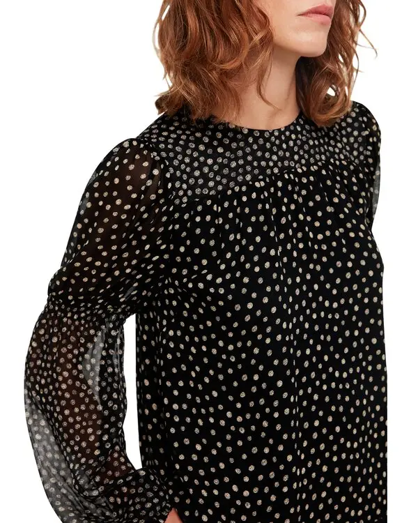 Whistles Speckled Shirred Top