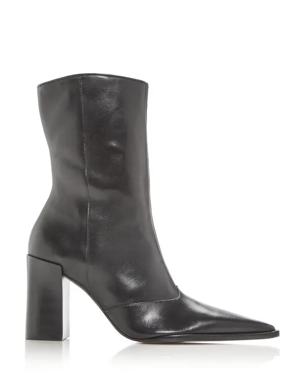 Schutz Raffaela Pointed Toe High Block Heel Booties