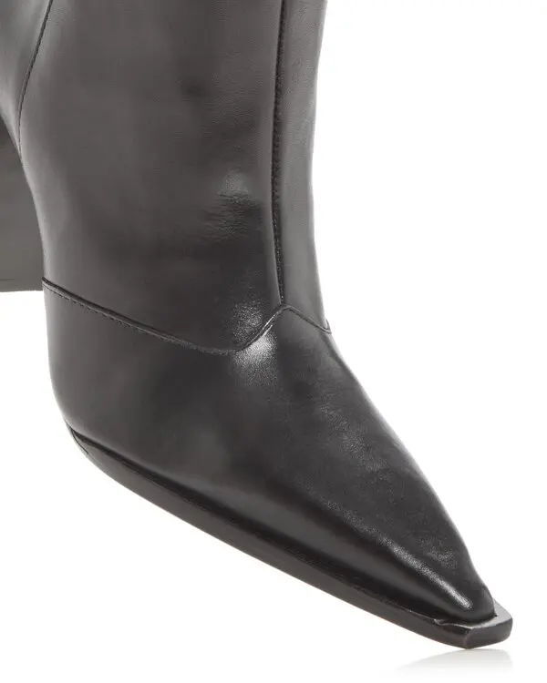Schutz Raffaela Pointed Toe High Block Heel Booties